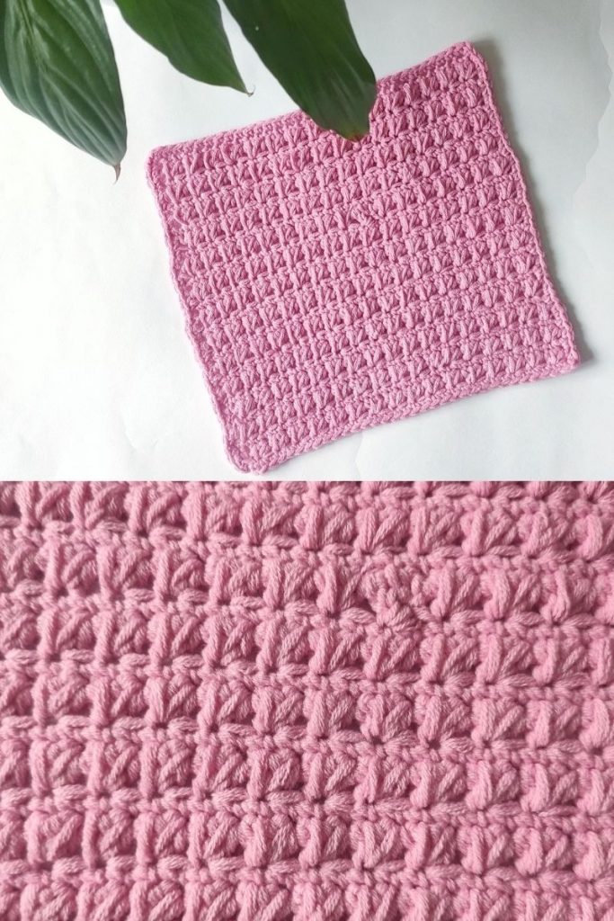 Crochet Cluster Stitch Square - Fosbas Designs