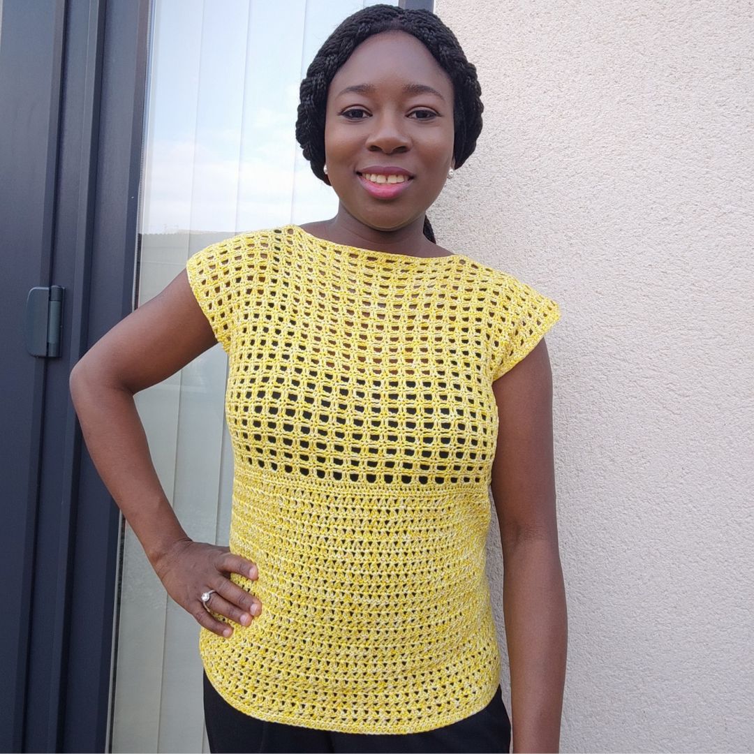 Crochet Summer Tee - Made with any weight of yarn! - Fosbas Designs