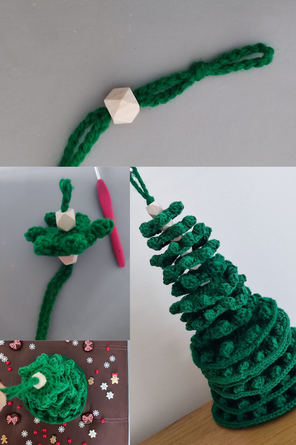 Wind spinner crochet Christmas tree free pattern - Fosbas Designs