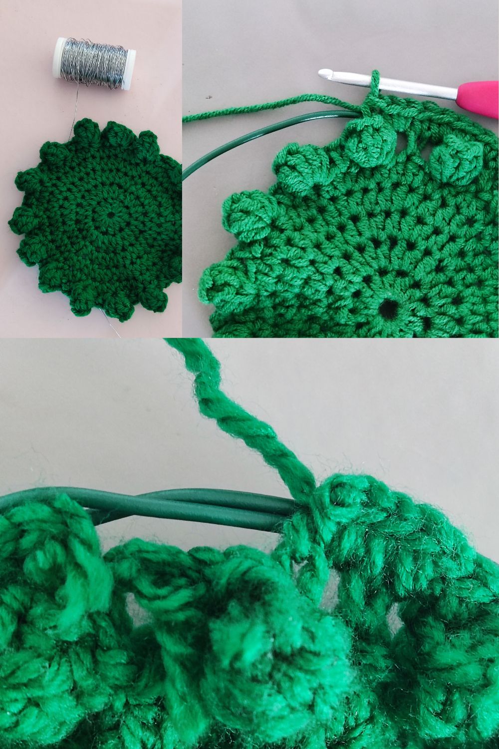 Wind spinner crochet Christmas tree free pattern - Fosbas Designs