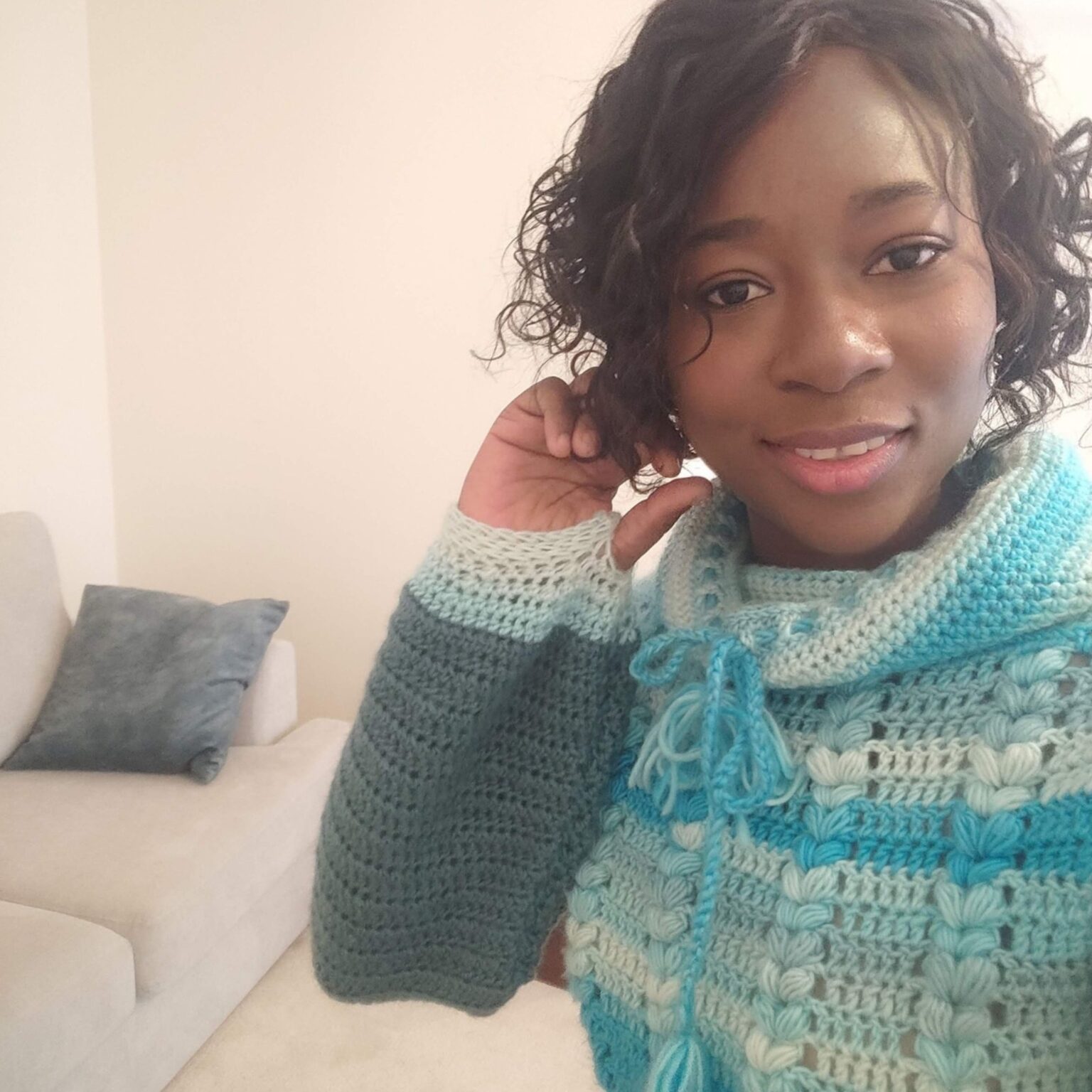 Crochet turtle neck cropped sweater pattern - Fosbas Designs
