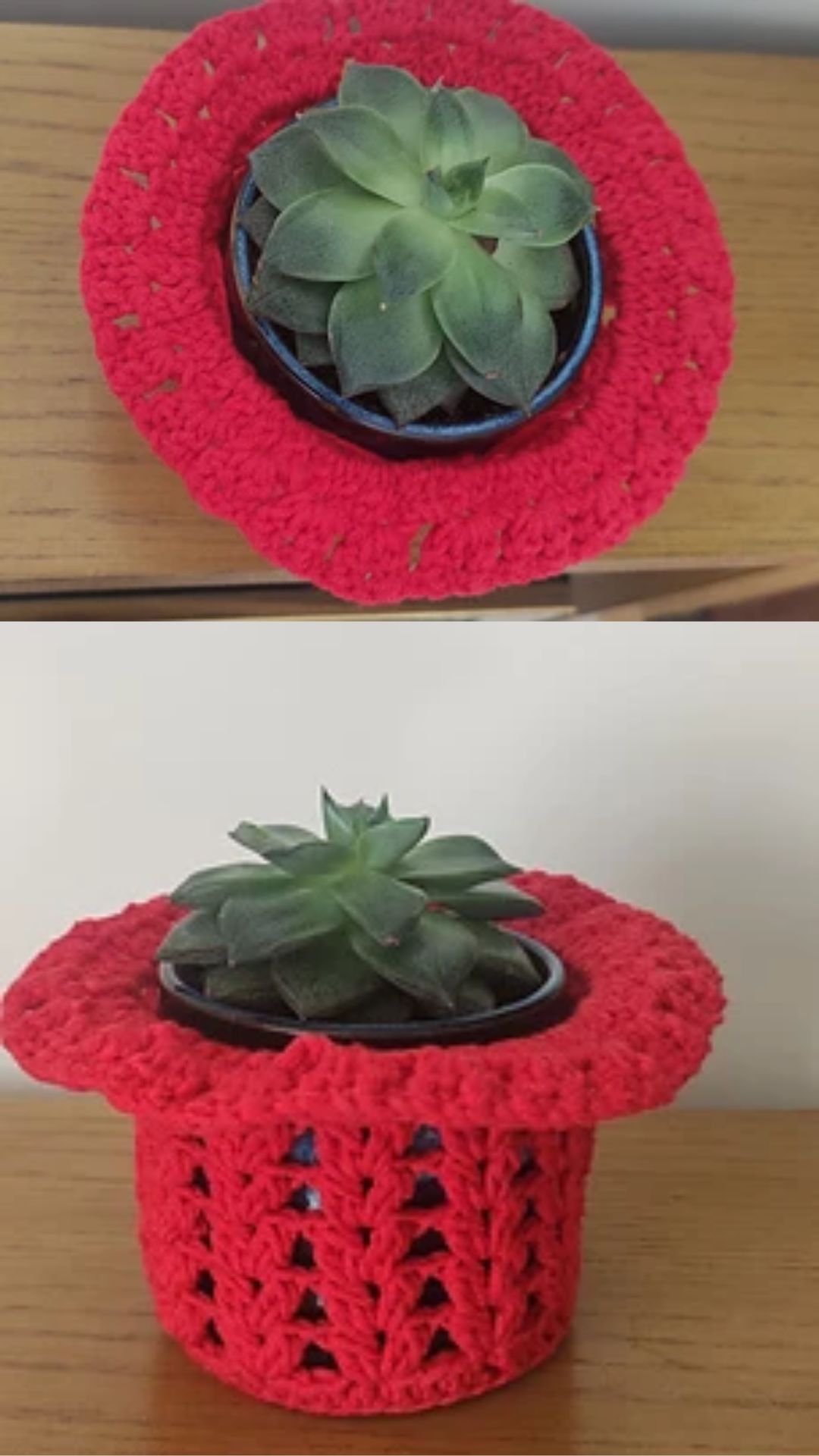 Easy Crochet Plant Pot Cozy Pattern - Fosbas Designs