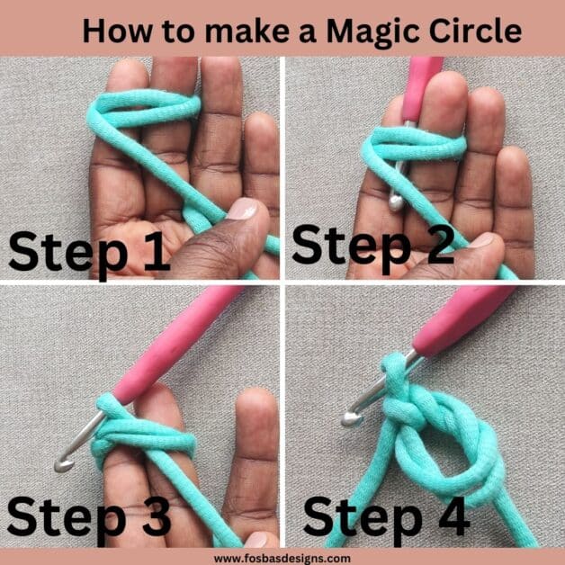 How to Crochet a Magic Ring (Magic Circle Tutorial) - Fosbas Designs