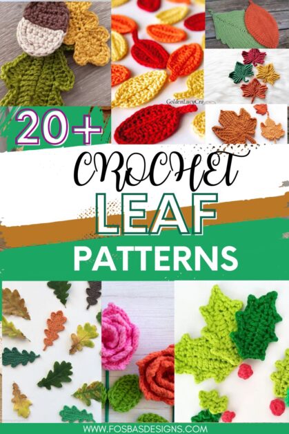 25 free crochet leaf patterns - Fosbas Designs