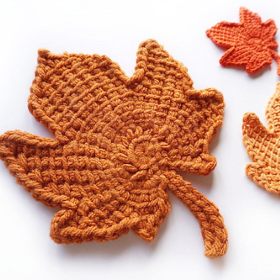 25 free crochet leaf patterns - Fosbas Designs
