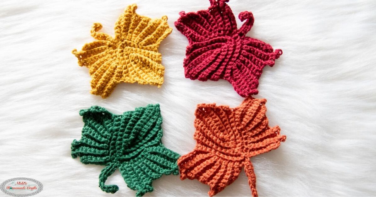 25 free crochet leaf patterns - Fosbas Designs