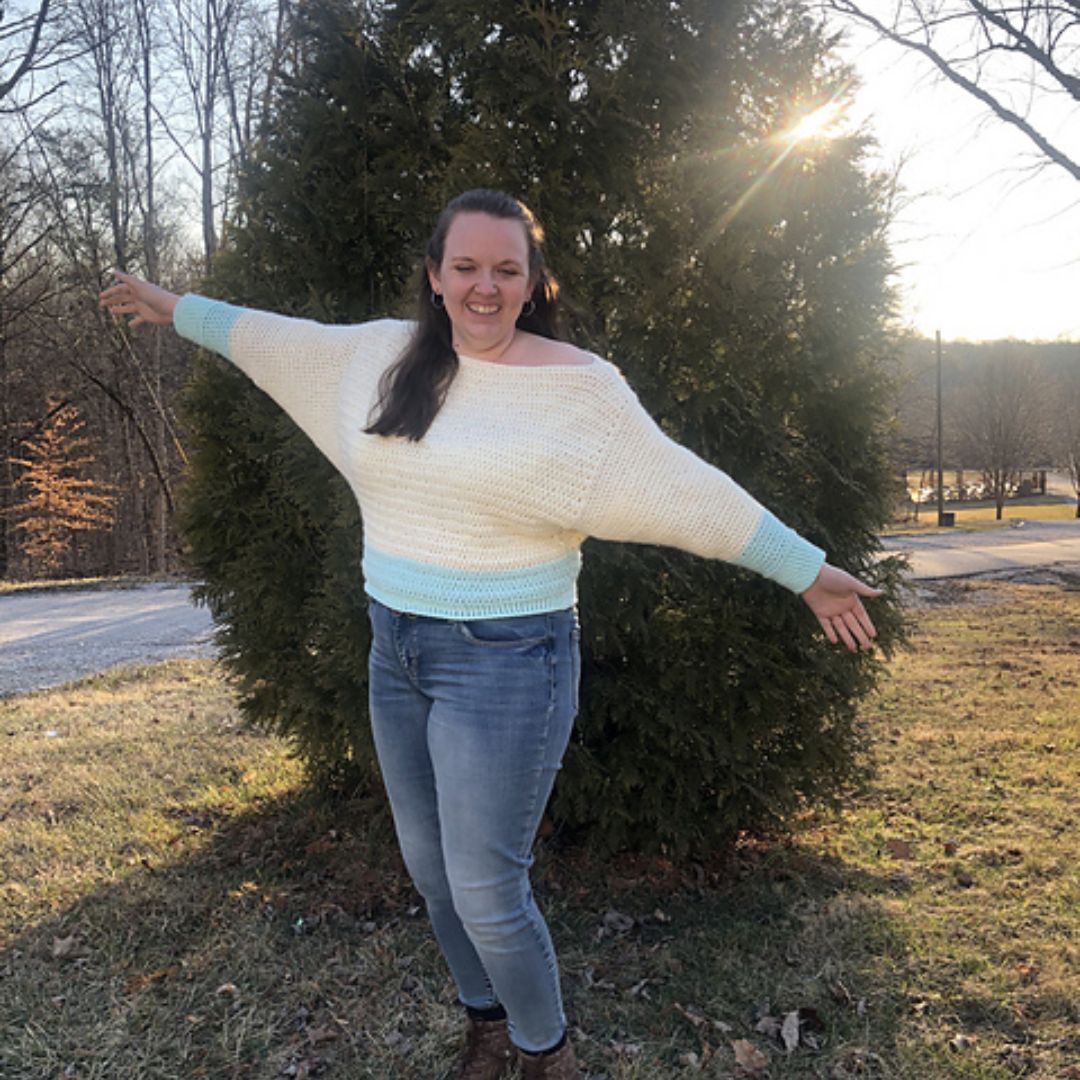 Easy Crochet Batwing Sweater Free Pattern - Fosbas Designs