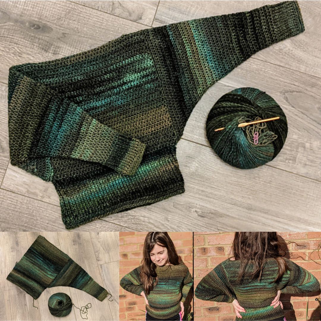 Easy Crochet Batwing Sweater Free Pattern - Fosbas Designs