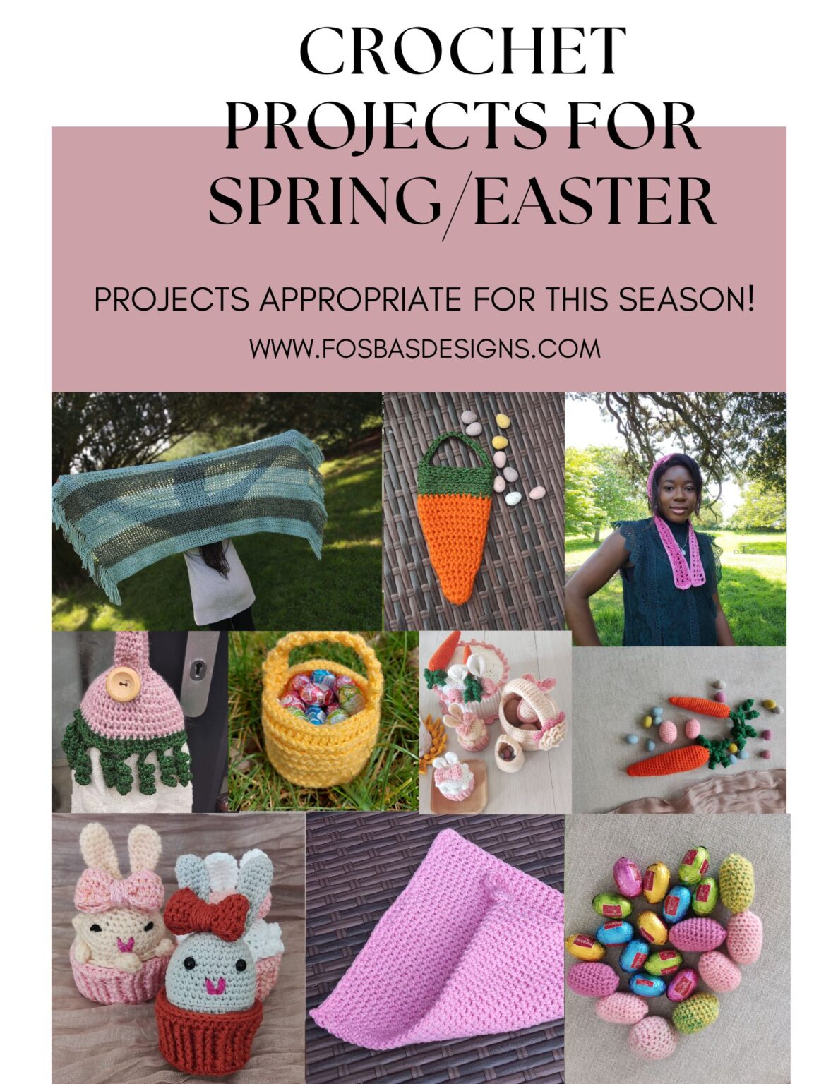 Bunny Crochet Drawstring Bucket Bag Free Pattern - Fosbas Designs