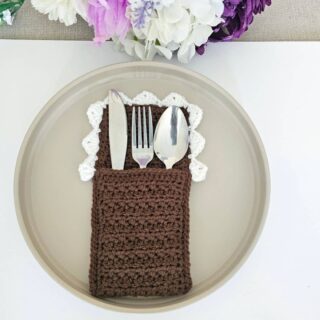 Quick crochet cutlery holder pouch Pattern - Fosbas Designs