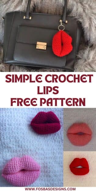 Crochet lips pattern - Fosbas Designs