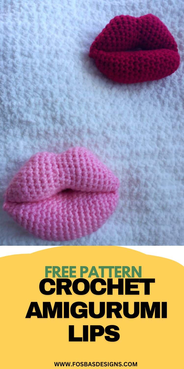 Crochet lips pattern - Fosbas Designs