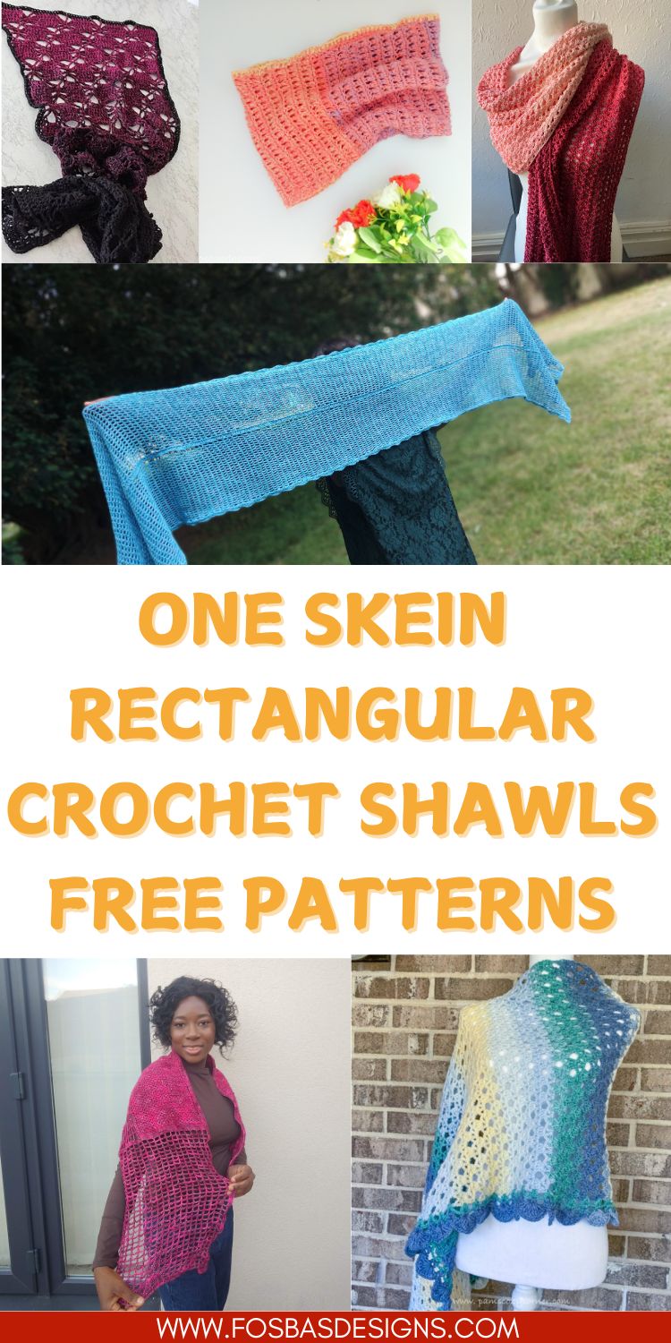 Best rectangular crochet shawls free patterns - Fosbas Designs
