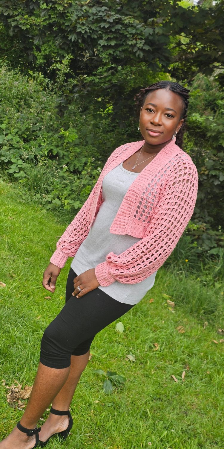 Summer Cropped Crochet Cardigan - Fosbas Designs