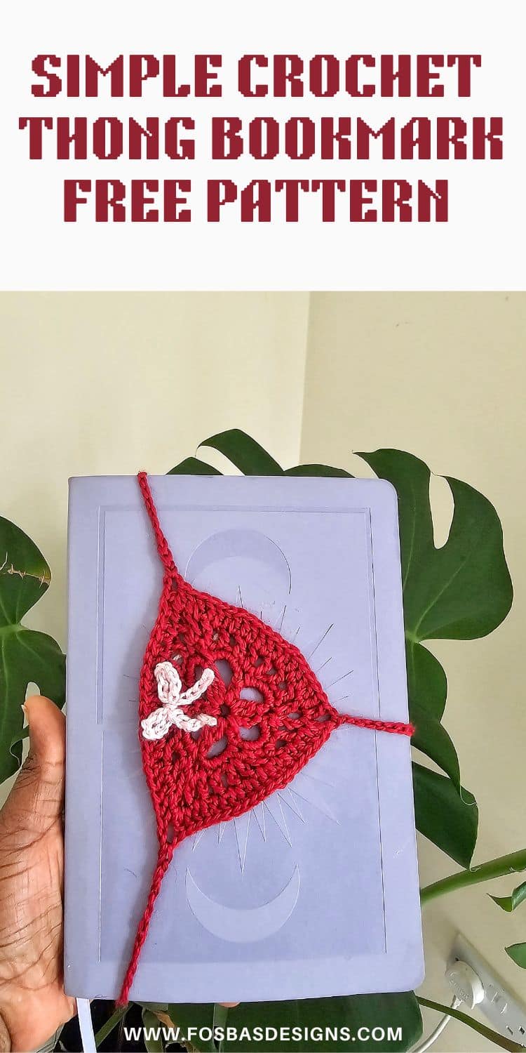 Crochet thong bookmark free pattern - Fosbas Designs