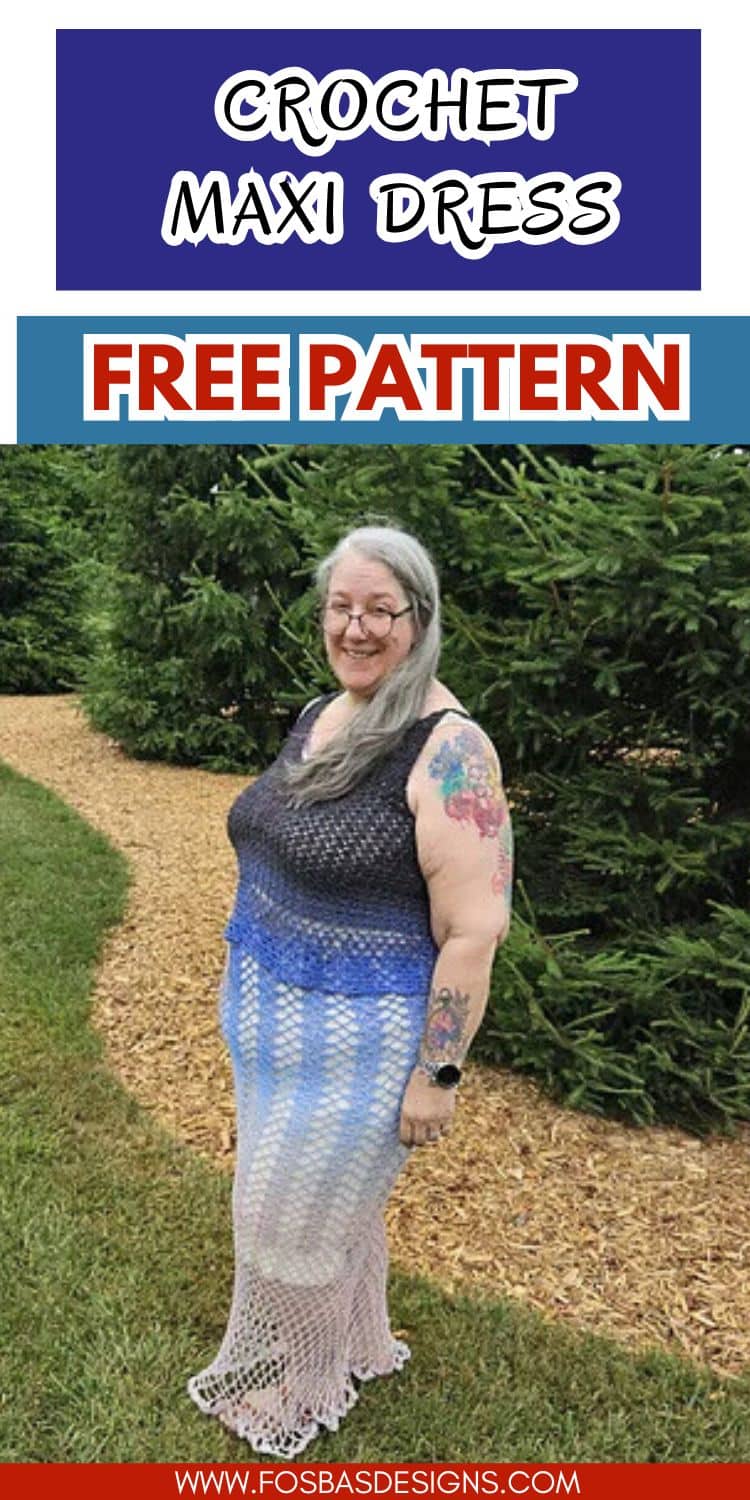 Modern crochet dress pattern - Fosbas Designs