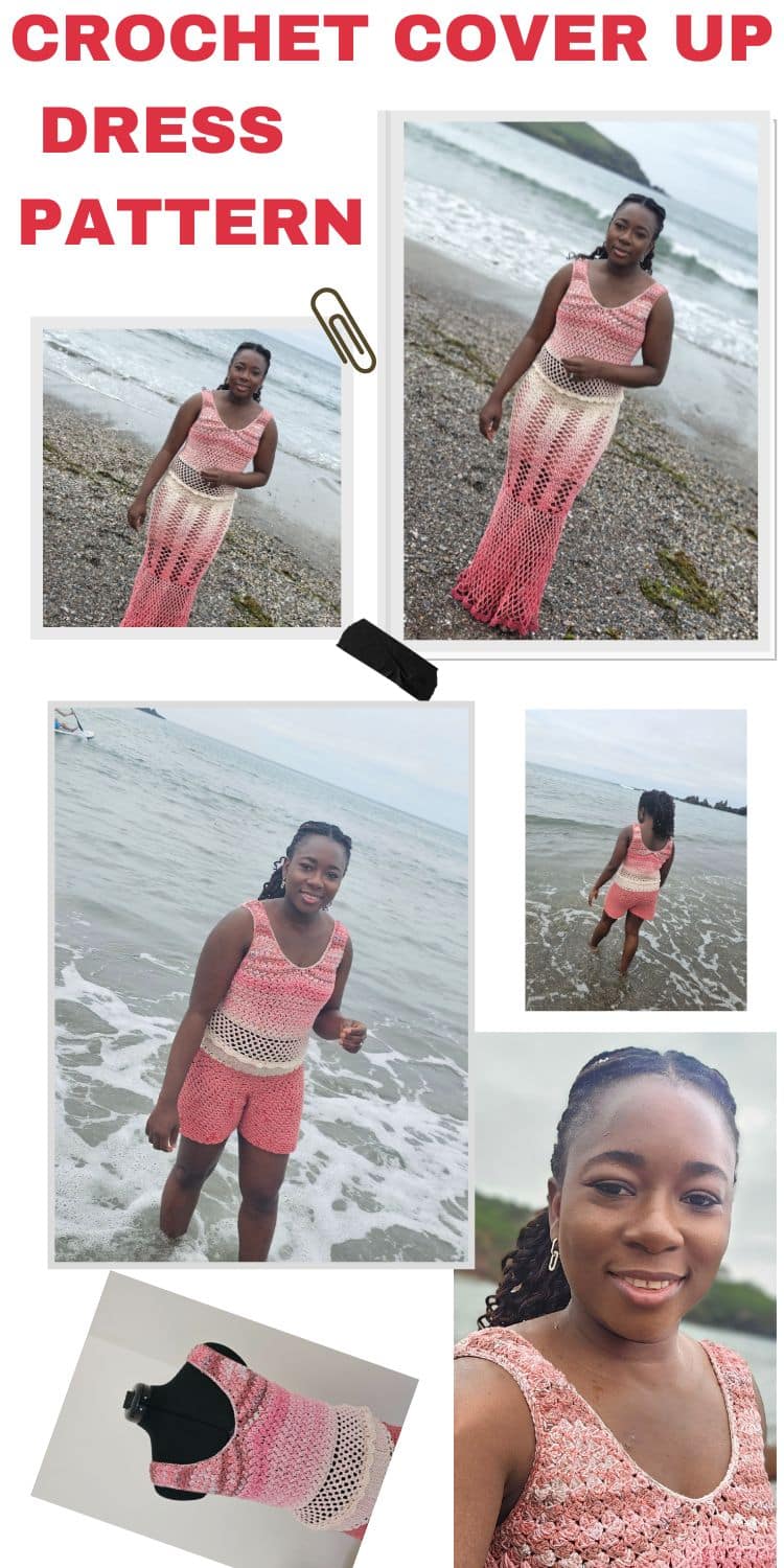Serena crochet swim cover up dress pattern - Fosbas Designs