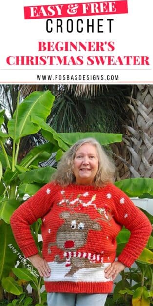 Crochet Christmas Sweater Pattern - Fosbas Designs