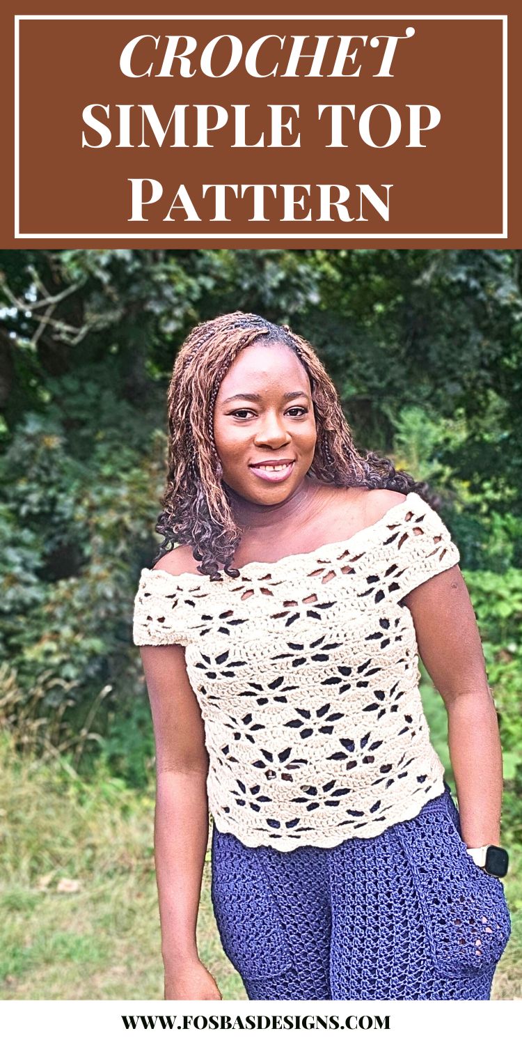 Off Shoulder Crochet Top Pattern - Fosbas Designs