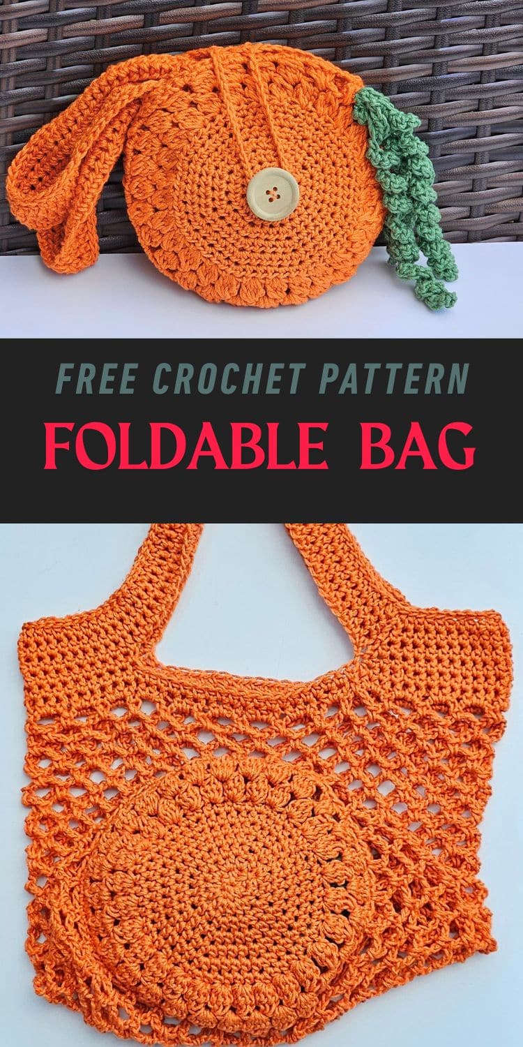 Foldable Market Bag Free Crochet Pattern - Fosbas Designs