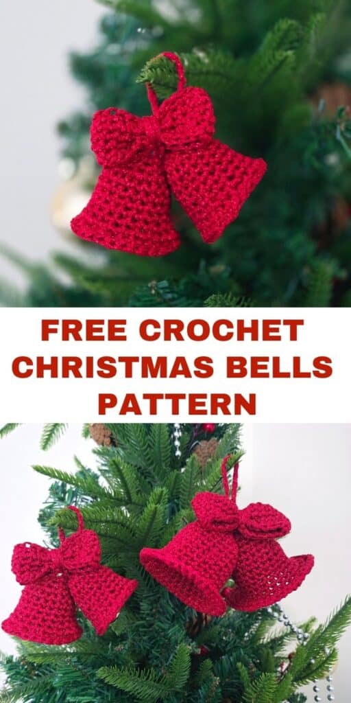 Free Crochet Christmas Bells Pattern: 3 sizes! - Fosbas Designs