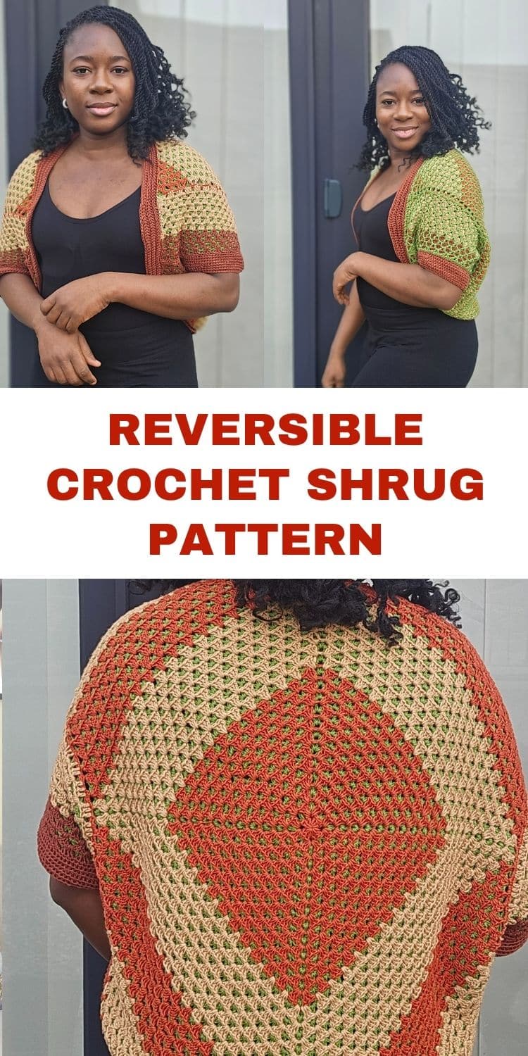 Reversible Crochet Shrug Pattern - Fosbas Designs