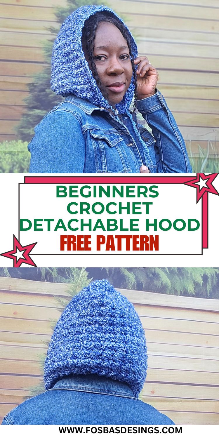 Crochet Detachable Hood Free Pattern - Fosbas Designs