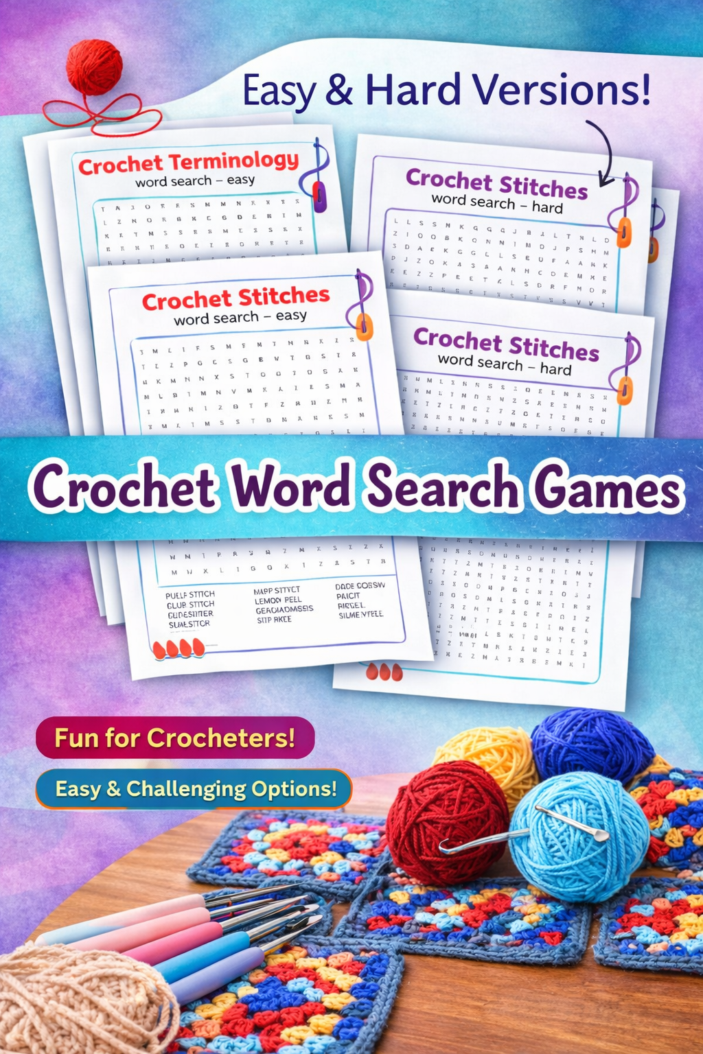 Crochet Word Search Puzzles: A Fun & Relaxing Way to Enjoy Crochet ...
