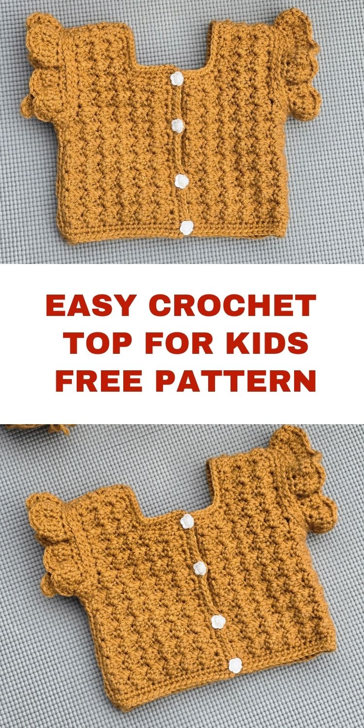 Toasted Marshmallow Crochet Top for Kids - Fosbas Designs